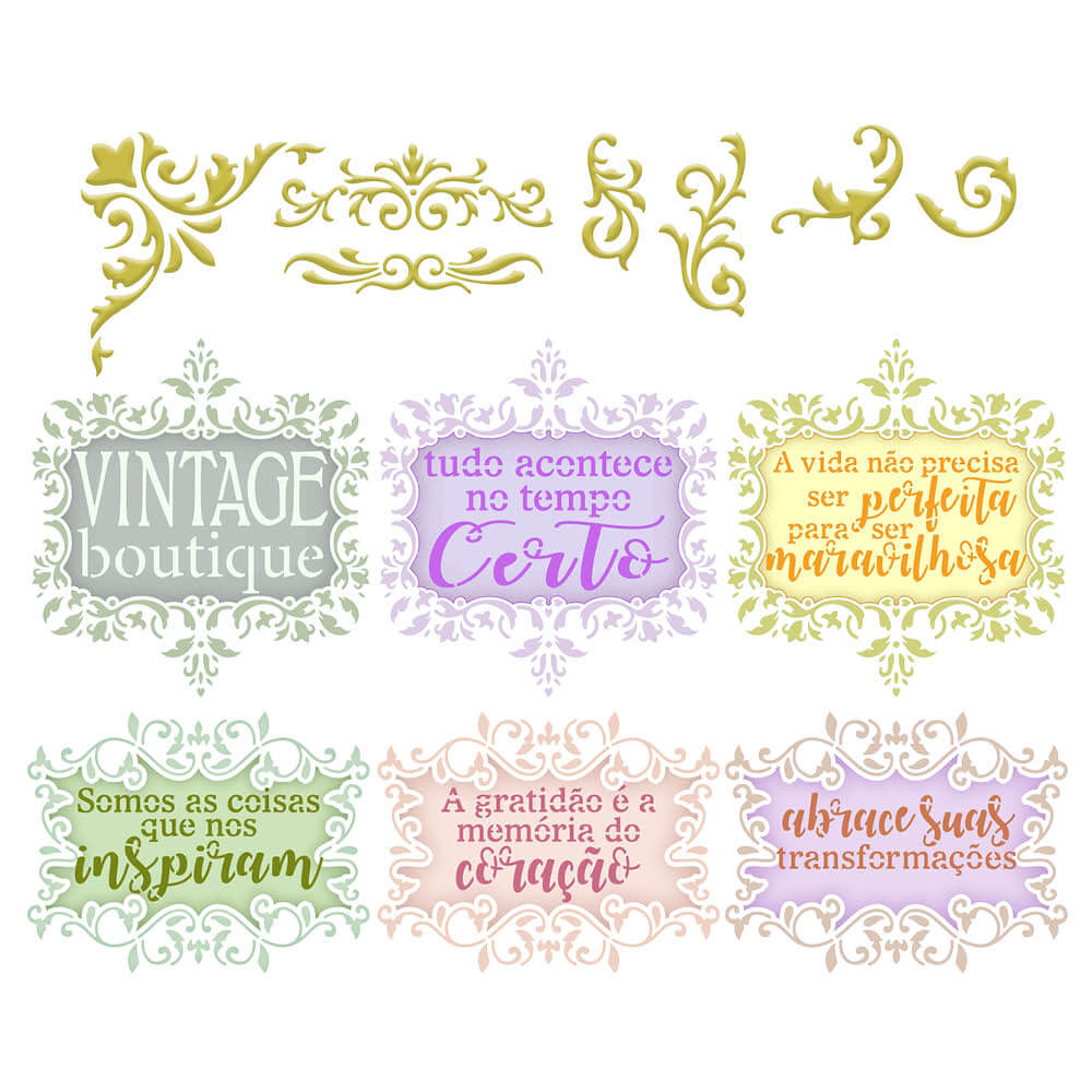 Stencil Litoarte ST-435 Rótulos e Frases 21 x 34cm – LUNAPEL