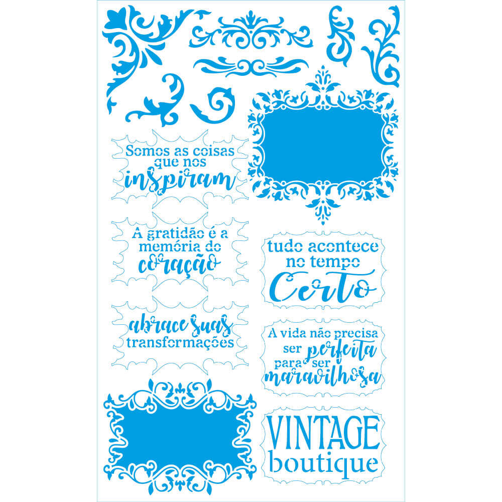 Stencil Litoarte ST-435 Rótulos e Frases 21 x 34cm – LUNAPEL